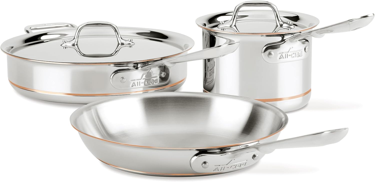 Amazon.com: All-Clad Copper Core 5-Ply Stainless Steel Cookware Set, 5 ...