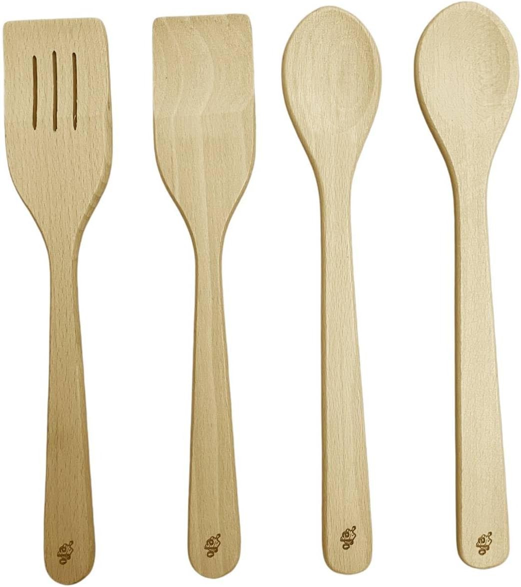 Amazon.com: efo Wooden Spatulas for Cooking Set - Wood Spoons - Fish ...
