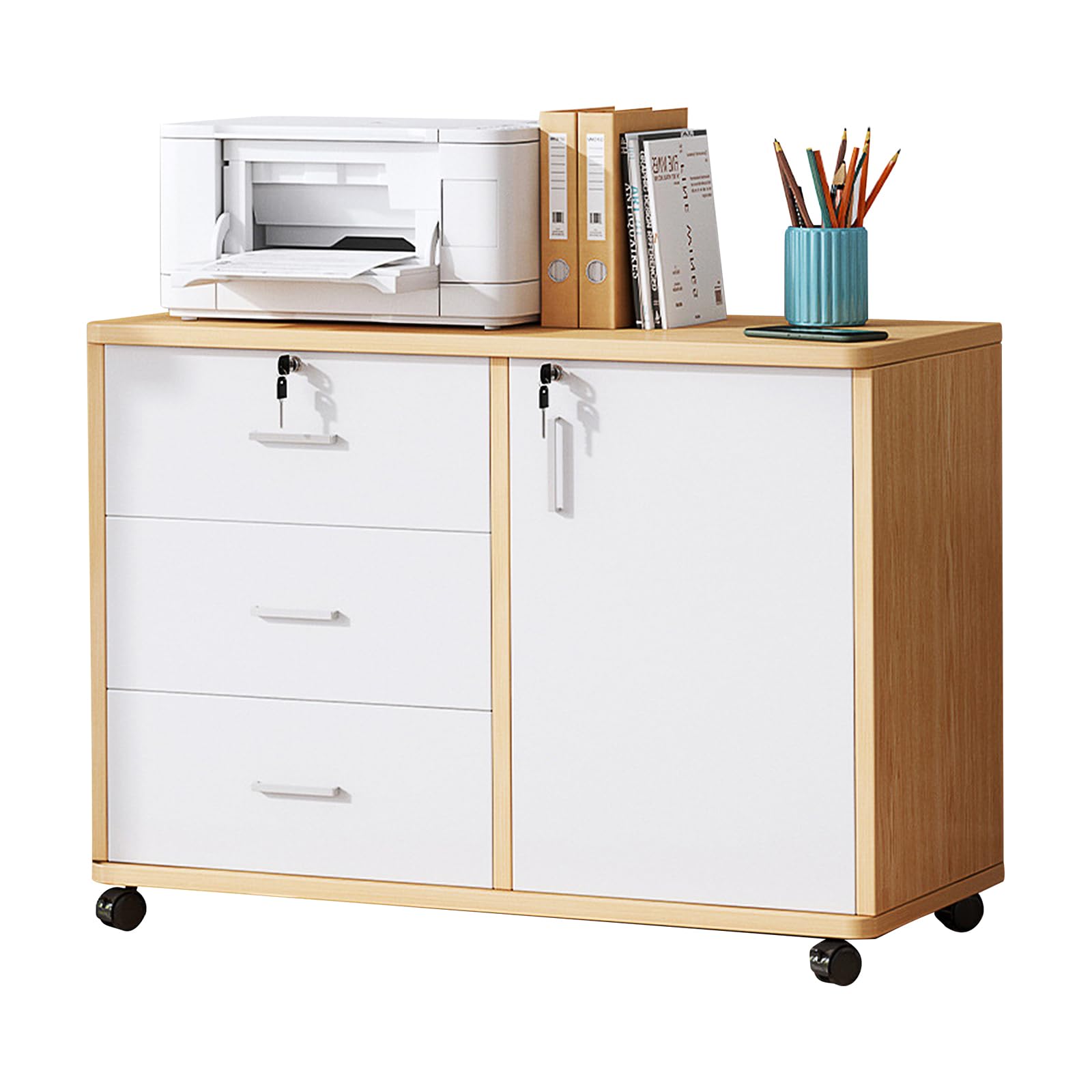 Archiveros Organizadores Oficina Mesa Impresora Multifuncional con 3 ...