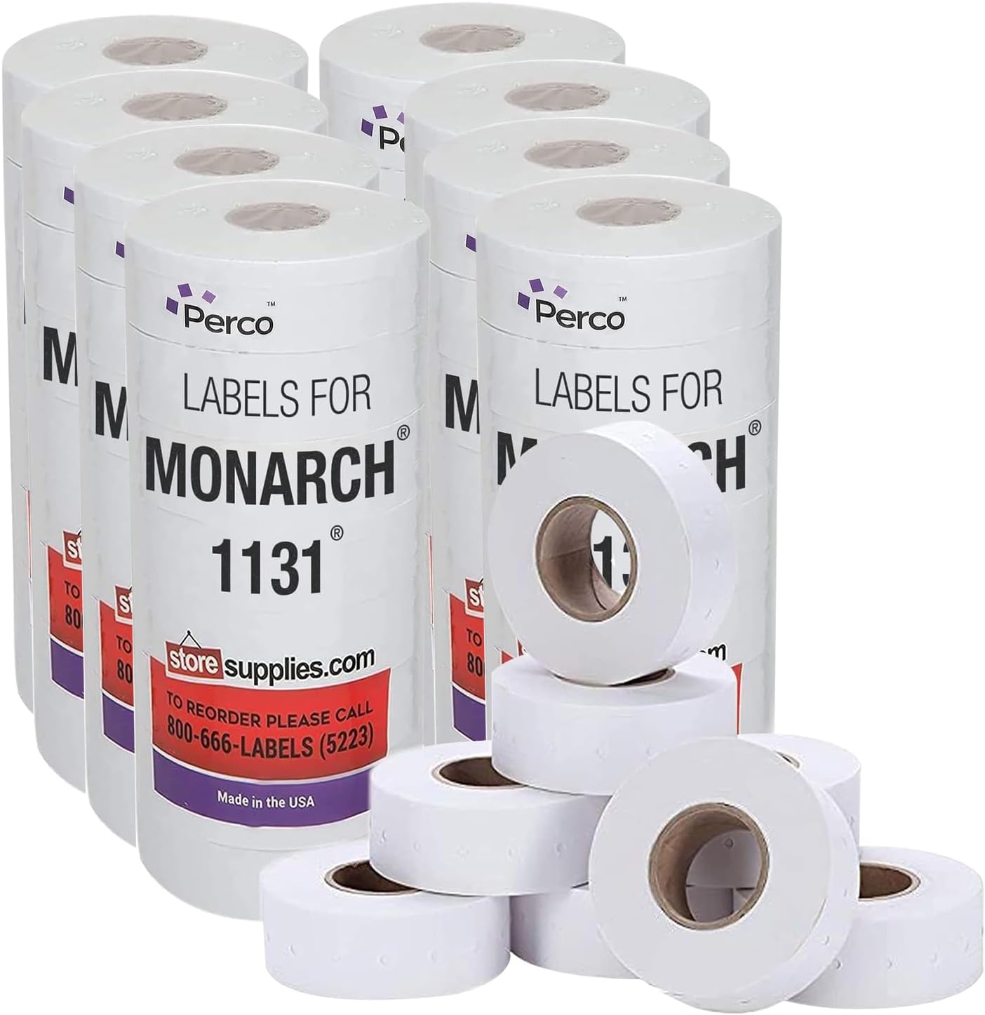 Amazon.com : Perco Freezer Adhesives White Labels for Monarch 1131 ...