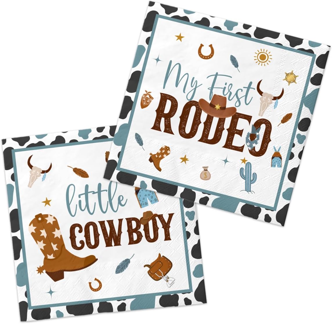 Amazon.com: My First Rodeo Baby Shower Decorations-40Pcs Blue Cowboy ...