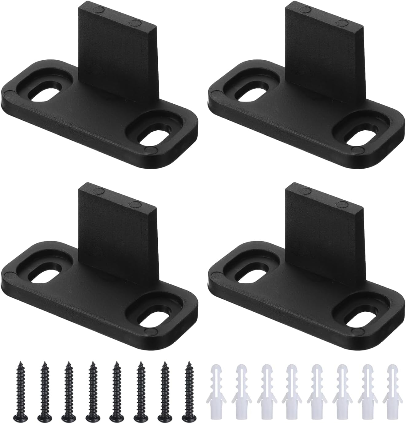 Amazon.com: uxcell 4pcs Modern Black POM Sliding Barn Door Hardware ...