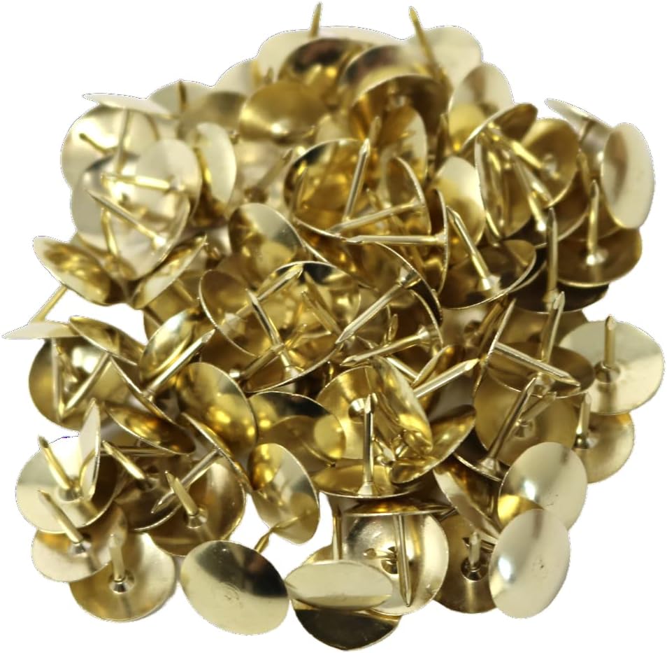 100 x fiXte Drawing Pins Brass Thumb Tacks Ideal for Notice Boards Arts ...