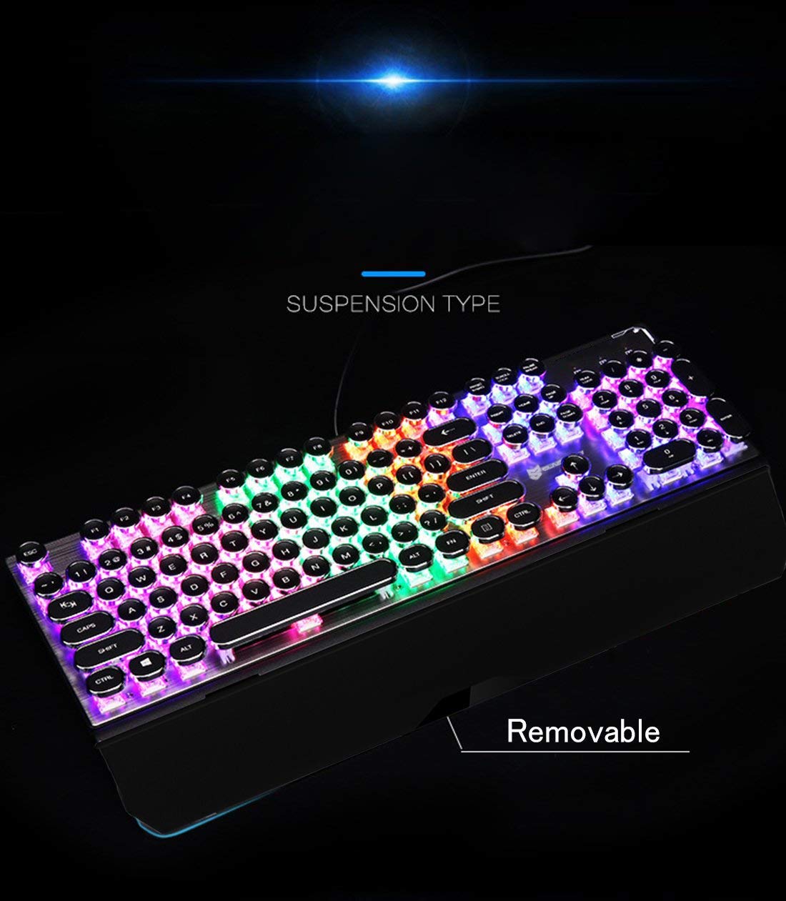 Basaltech Typewriter Style Mechanical Keyboard with Collapsible Wrist ...
