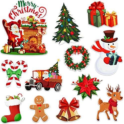 Amazon.com: 12 Pcs Christmas Refrigerator Magnets Car Magnetic ...