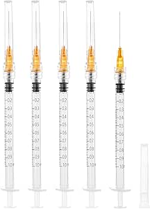 Amazon.com: 100 Pack 1ml Syringes with Needle, 25G 1.0 inch Needle Luer Lock Syringe ...
