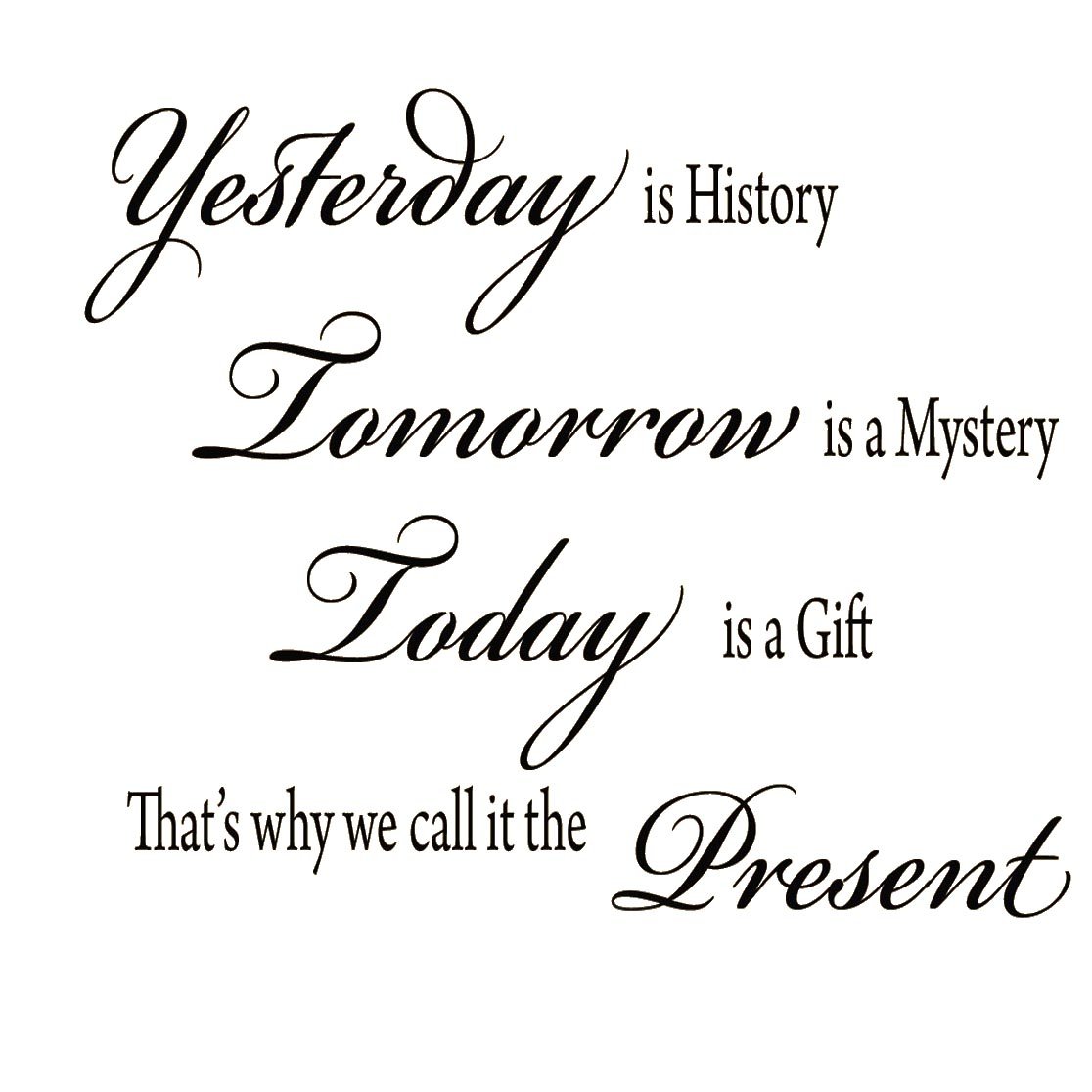 Amazon.com: Yesterday is History, Tomorrow is a Mystery, Today is a ...