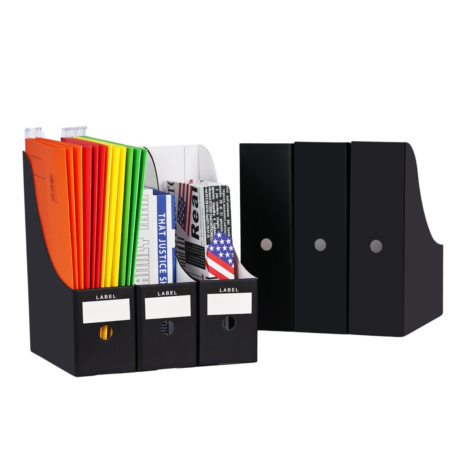 Amazon.com : xiepipipaper Magazine File Holder( 6Pack,Black) Magazine ...