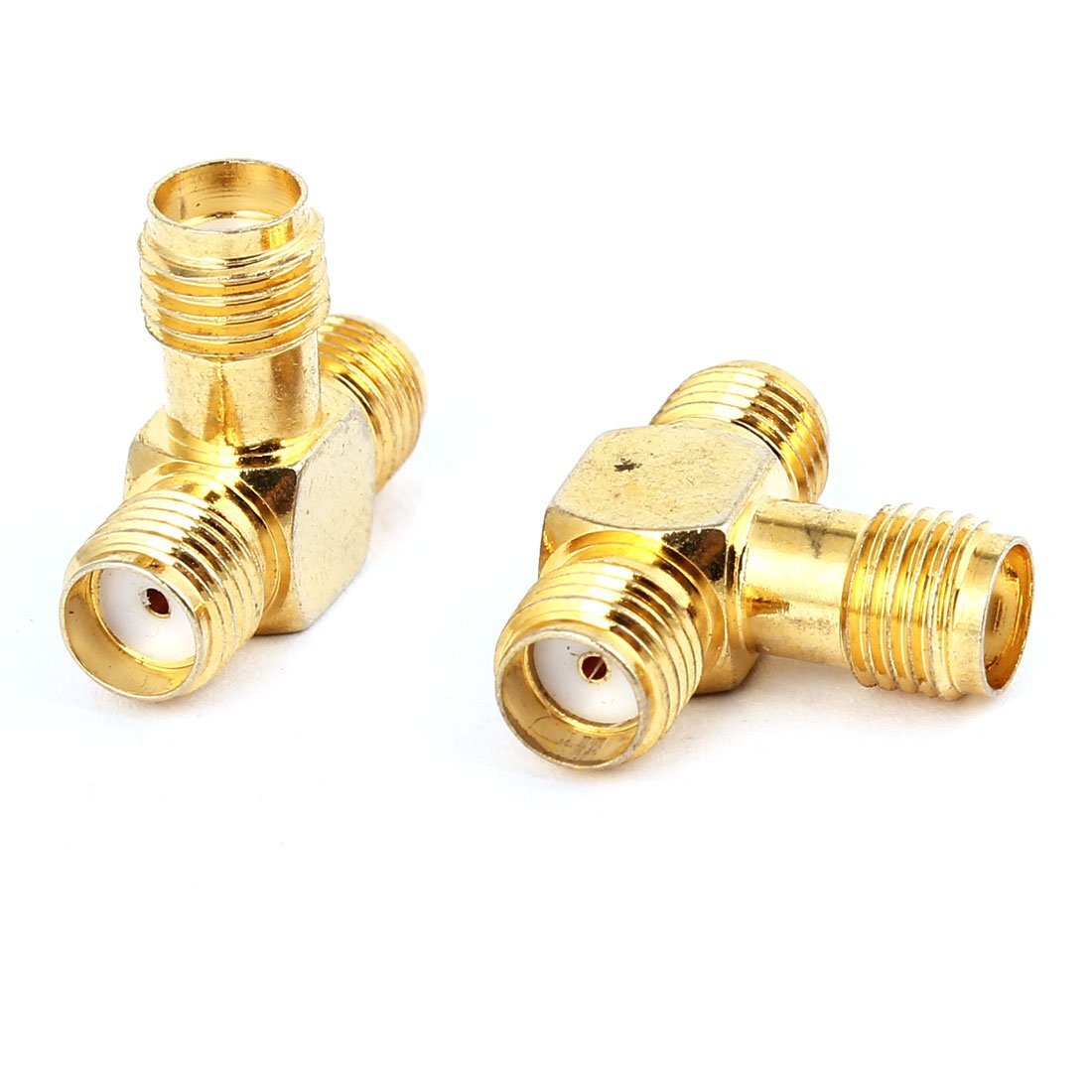 SJT® 2pcs Gold Tone Straight SMA Female to Double SMA Female RF Coax ...