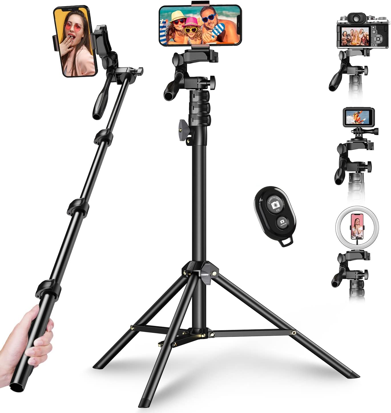 Amazon.com: Nineigh 71" Tripod for iPhone, Phone Tripod Selfie Stick ...