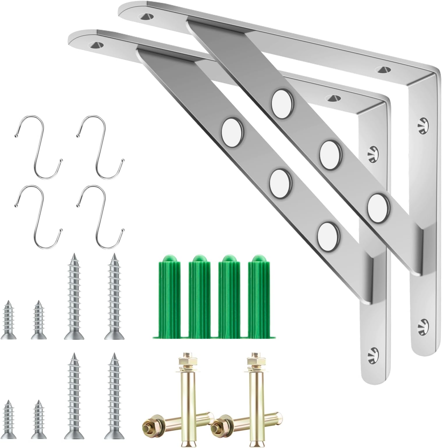 Amazon.com: Gearmatte Heavy Duty Shelf Bracket, 8" Stainless Steel L ...