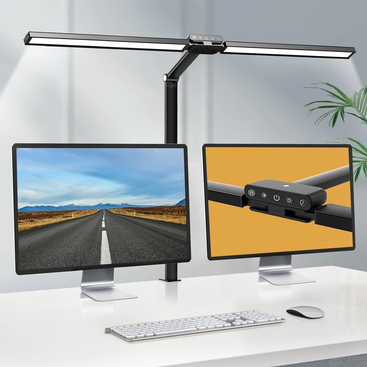 Hapfish LED Desk Lamp for Office, 24W Double Head Desk Light Bar for ...