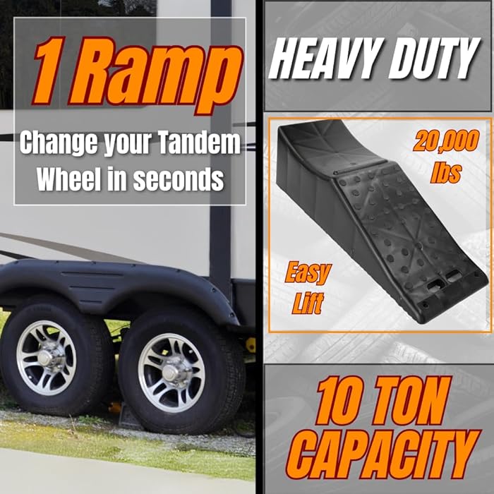 Buy Tandem Wheel Ramp - Heavy Duty Ramp for Changing Flat Tires on Dual ...