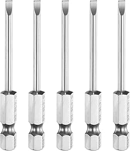 HARFINGTON 5pcs SL3 Slotted Screwdriver Bits 3mm Slotted Tip 1/4" Hex ...