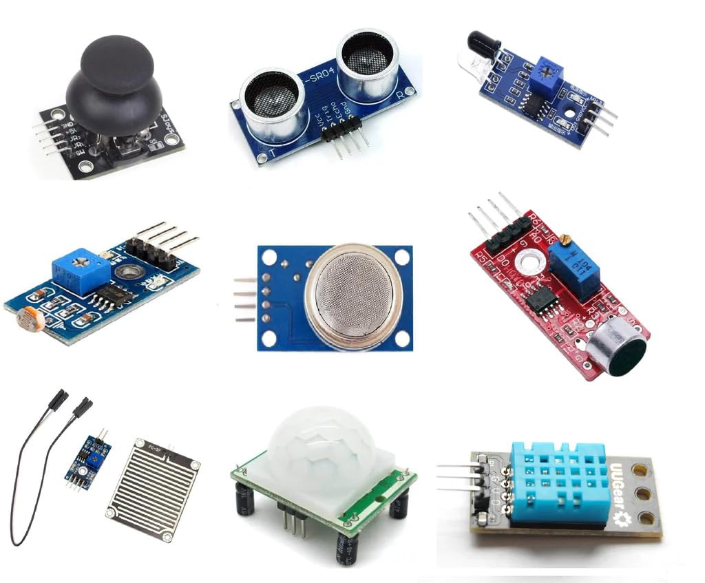 9 In 1 Sensor Kit For Arduino | Joystick | LDR | ultrasonic | gas ...