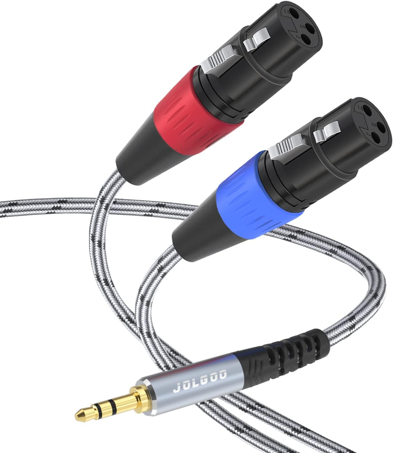 Amazon.com: JOLGOO Dual XLR Female to 3.5 mm TRS Stereo Microphone ...