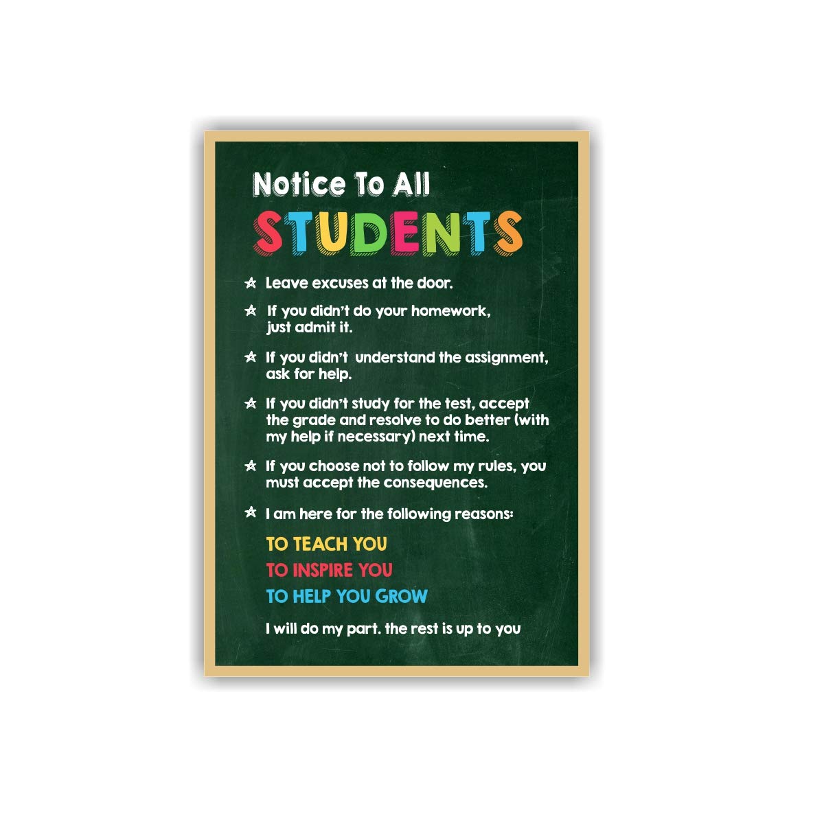 LAB NO 4 Notice to All Students Motivational Poster for Classroom ...