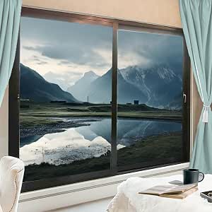 Amazon.com: SOPIYRIO Simple Lake View Privacy Window Film Modern Cloudy ...