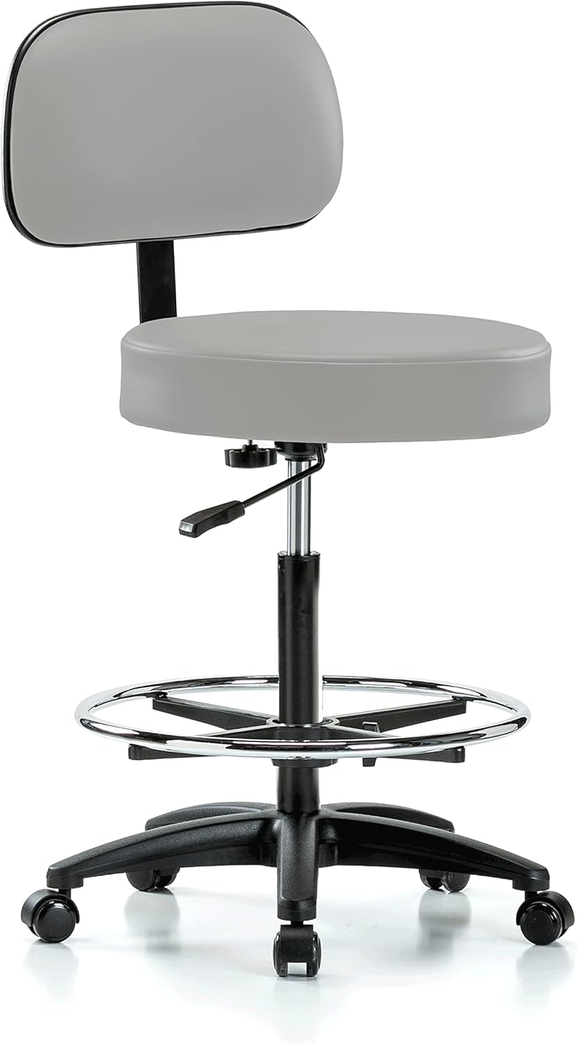Amazon.com: Perch Walter Rolling Height Adjustable Exam Stool with Back ...