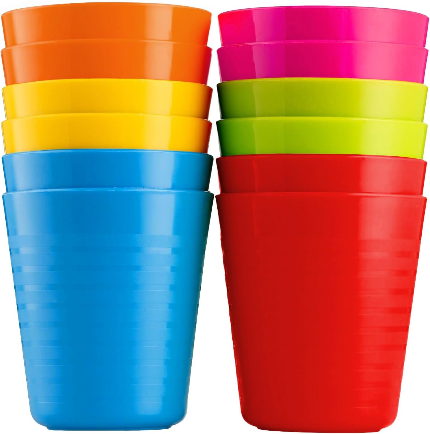 Amazon.com: PLASKIDY Kids Cups - Set of 6 Toddler Plastic Cups 8 Oz ...