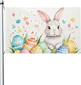 Amazon.com : Reaocly Easter Rabbit Flag 3x5 Ft Outdoor Flags Double ...
