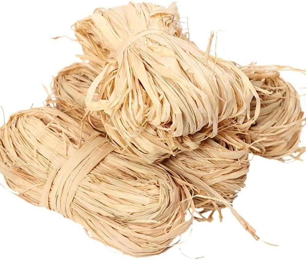 jijAcraft 300g Natural Raffia Bundles, Brown Raffia for Gift Wrapping ...
