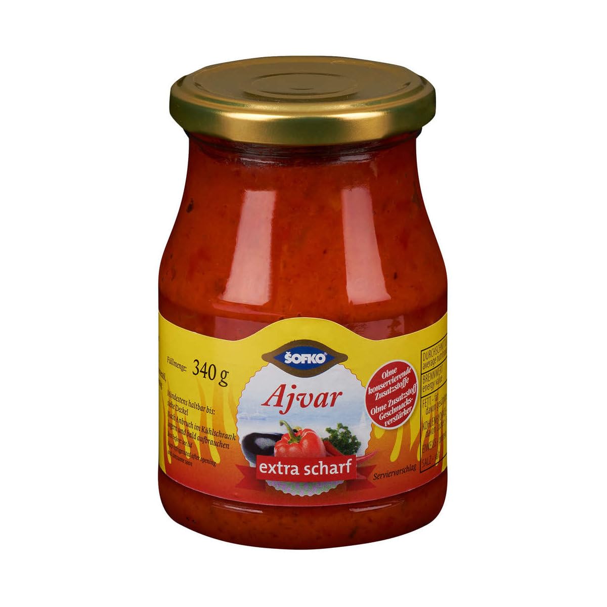 Ajvar Sofko extra scharf 340g : Amazon.de: Lebensmittel & Getränke