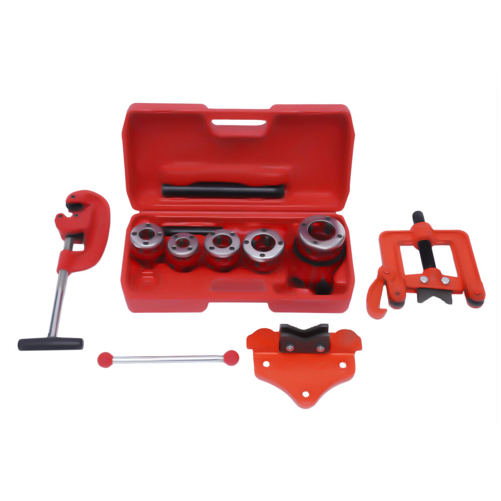 Pipe Threader Kit - Manual Plumber Pipe Threading Set, Ratcheting Pipe ...