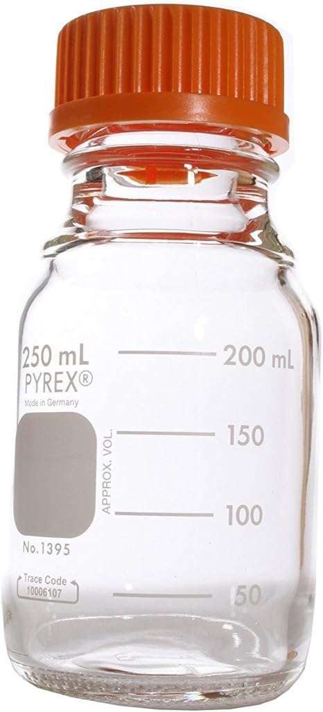 Pyrex 100mL Round Media Storage Bottles, with GL45 Screw Cap, Ea ...