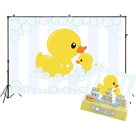 Amazon.com : Leyiyi 4x4ft Photography Backdrop Rubber Duck Baby Shower ...