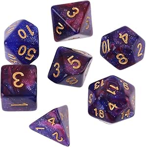 Amazon.com: Polyhedral DND Dice Sets, 7pcs/Set D4 D6 D8 D10 D12 D20 Polyhedral Dices Numbers ...
