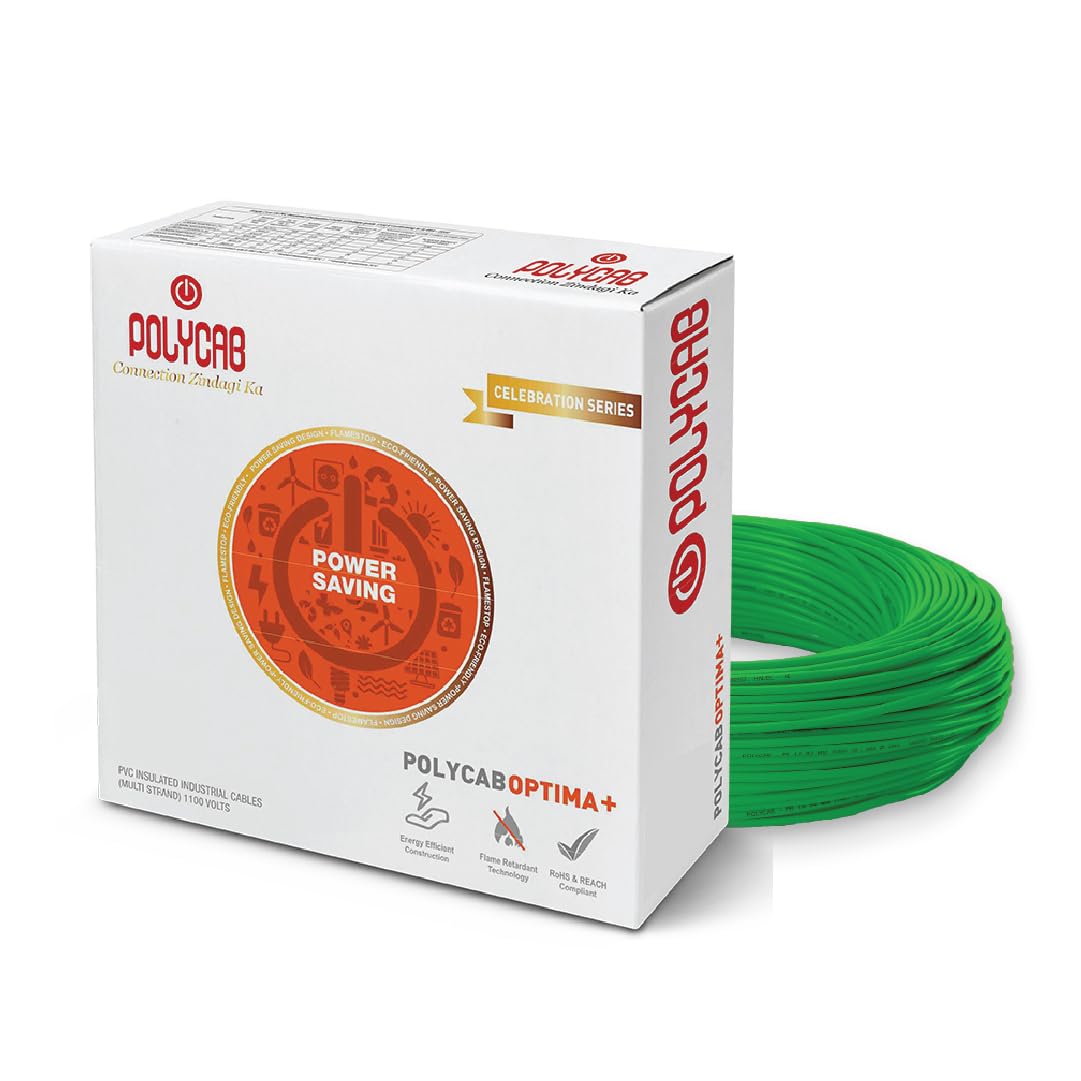 Polycab OPTIMA+ 6sqmm 90M coil | Flame Retardant | Lead free | 99.97% ...