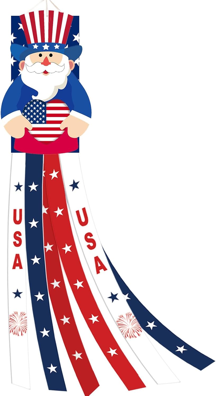 Amazon.com : 40 Inches Uncle Sam Windsock Decoration, Patriotic USA ...