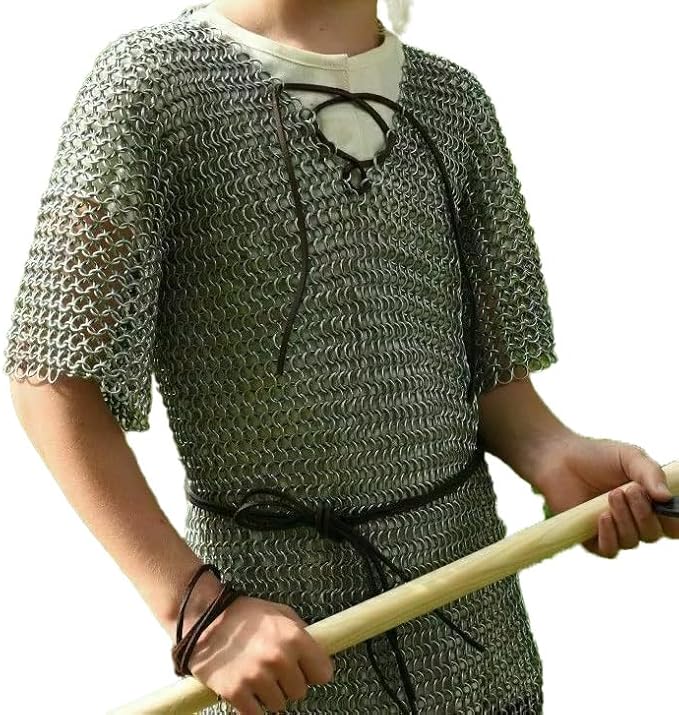 Amazon.com: Kids Aluminum Chainmail Shirt | Lightweight Medieval Armor ...