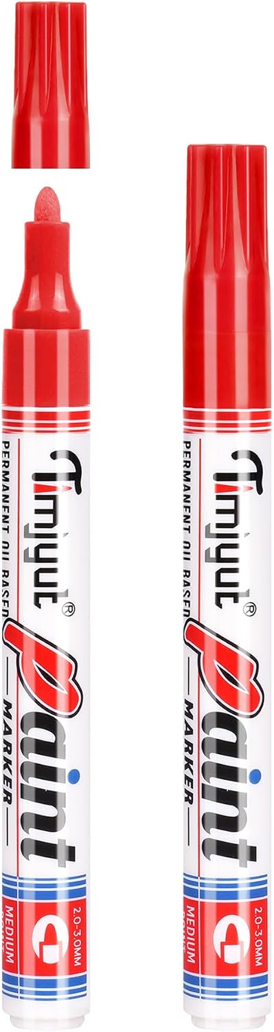 Amazon.com: TIMJYUT 2 Count Red Paint Pens,Permanent Paint Pens,Medium ...
