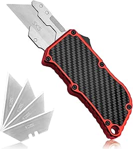 Utility Knife Retractable Box Cutter, Razor Knife EDC Pocket Knife with ...