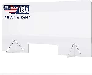 Amazon.com: Plexiglass Sneeze Guard - Protective Freestanding Shield ...
