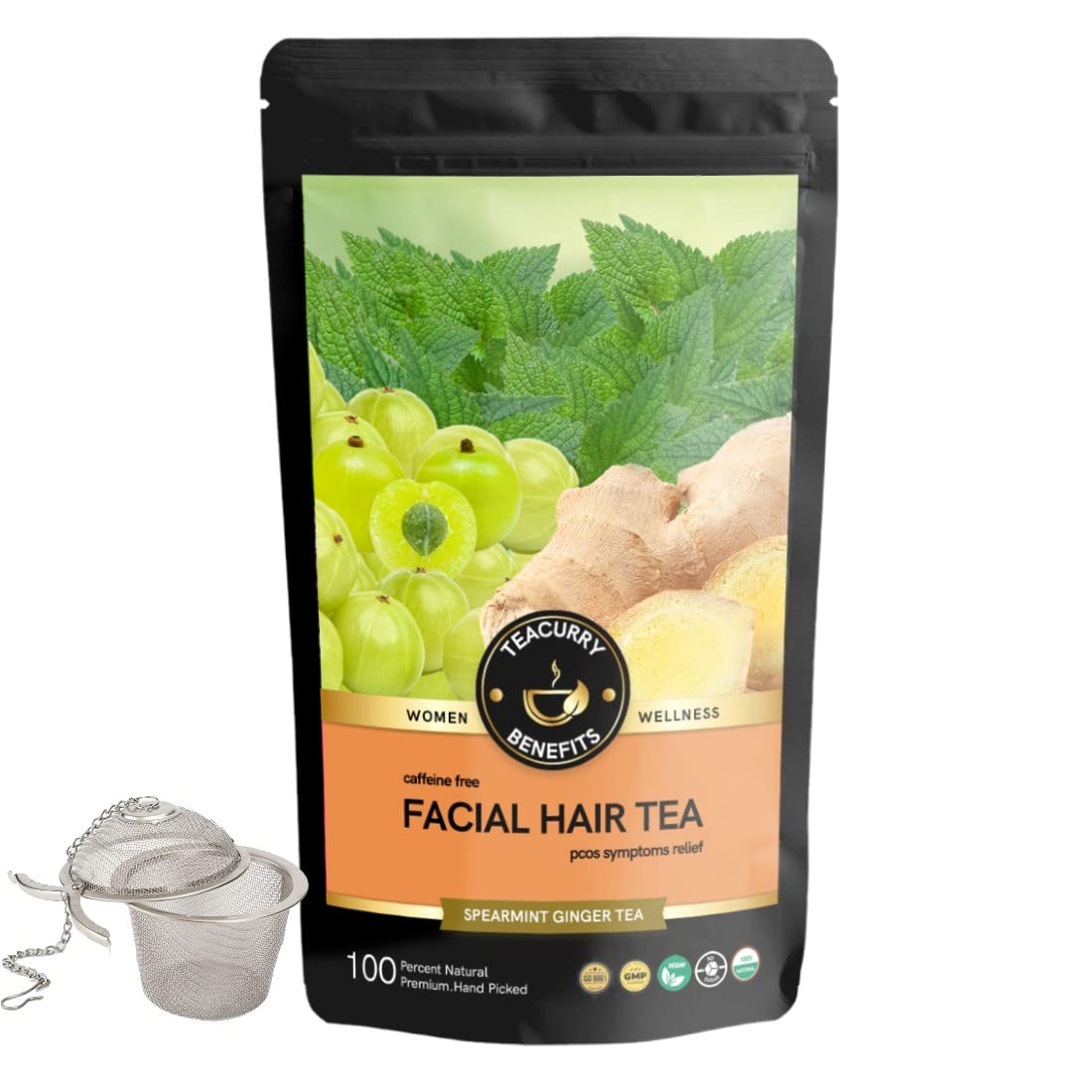 TEACURRY Facial Hair Removal Tea (2 Month Pack | 200 Grams + Infuser ...