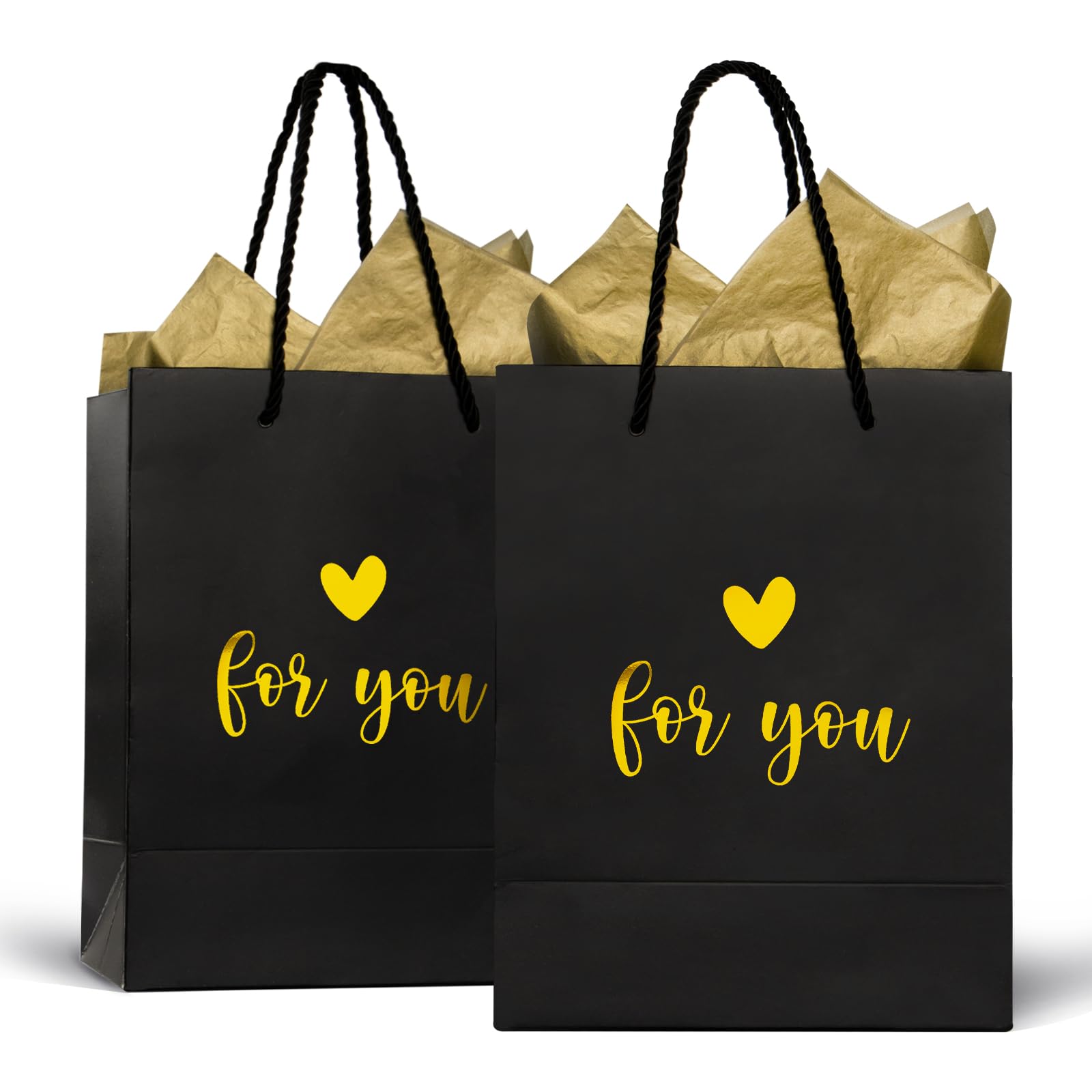 2pcs Black Gift Bags Medium Birthday Gift Bag for Men for You Gift Bags ...