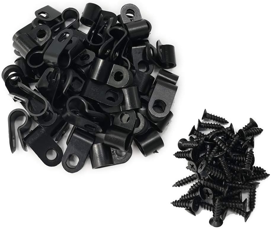 Amazon.com: XINGYHENG 100pcs White Nylon R-Type Cable Clamps Fastener ...