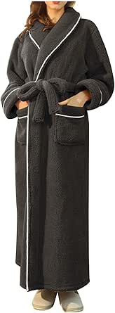 Cozy Robes for Women Soft Thick Winter Bathrobe Housecoat Full Length ...