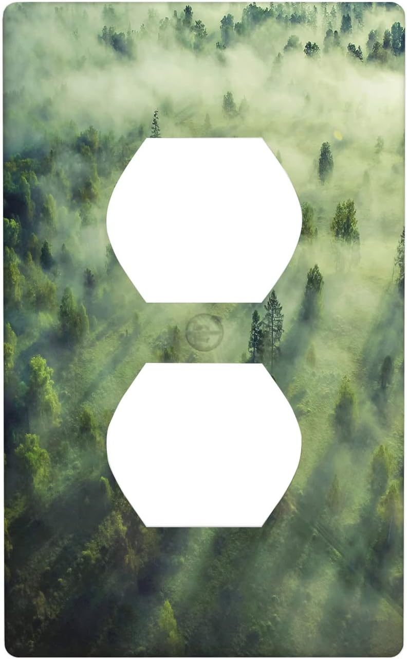 Rustic Nature Forest 1 Gang Duplex Light Switch Cover, Misty Forest ...