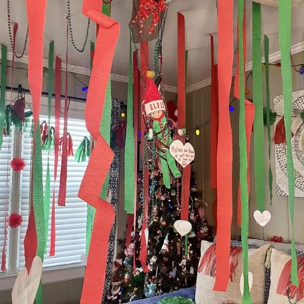 Vsosfiza 6 Rolls Red Crepe Paper, Red Streamers Decorations for ...