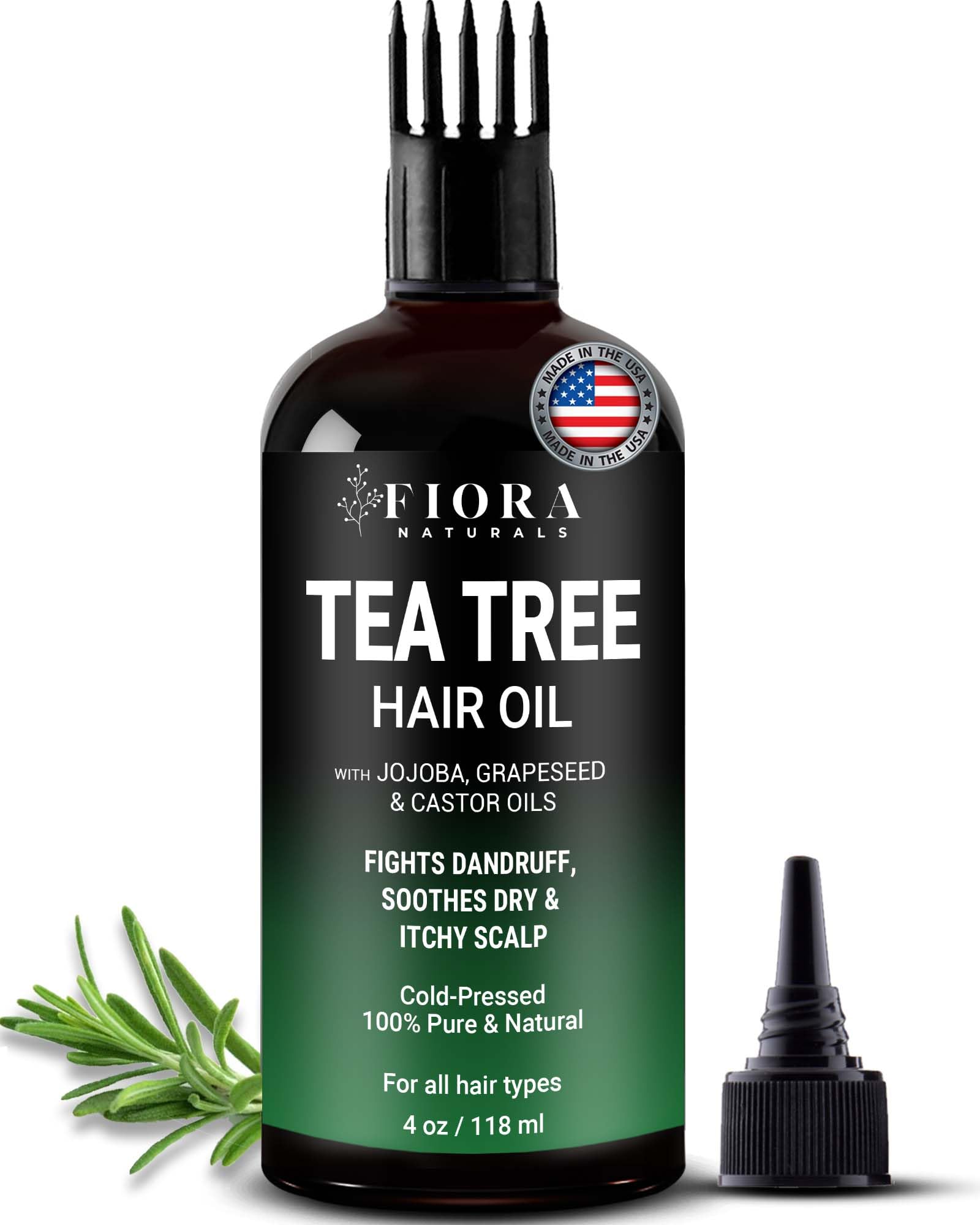 Amazon.com: Fiora Naturals Tea Tree Oil for Hair and Scalp - with ...