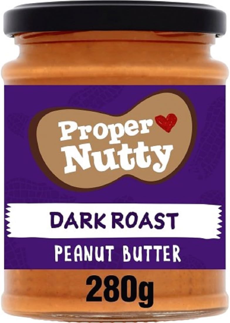 Proper Nutty Dark Roast Peanut Butter [280g] x 6 : Amazon.co.uk: Grocery
