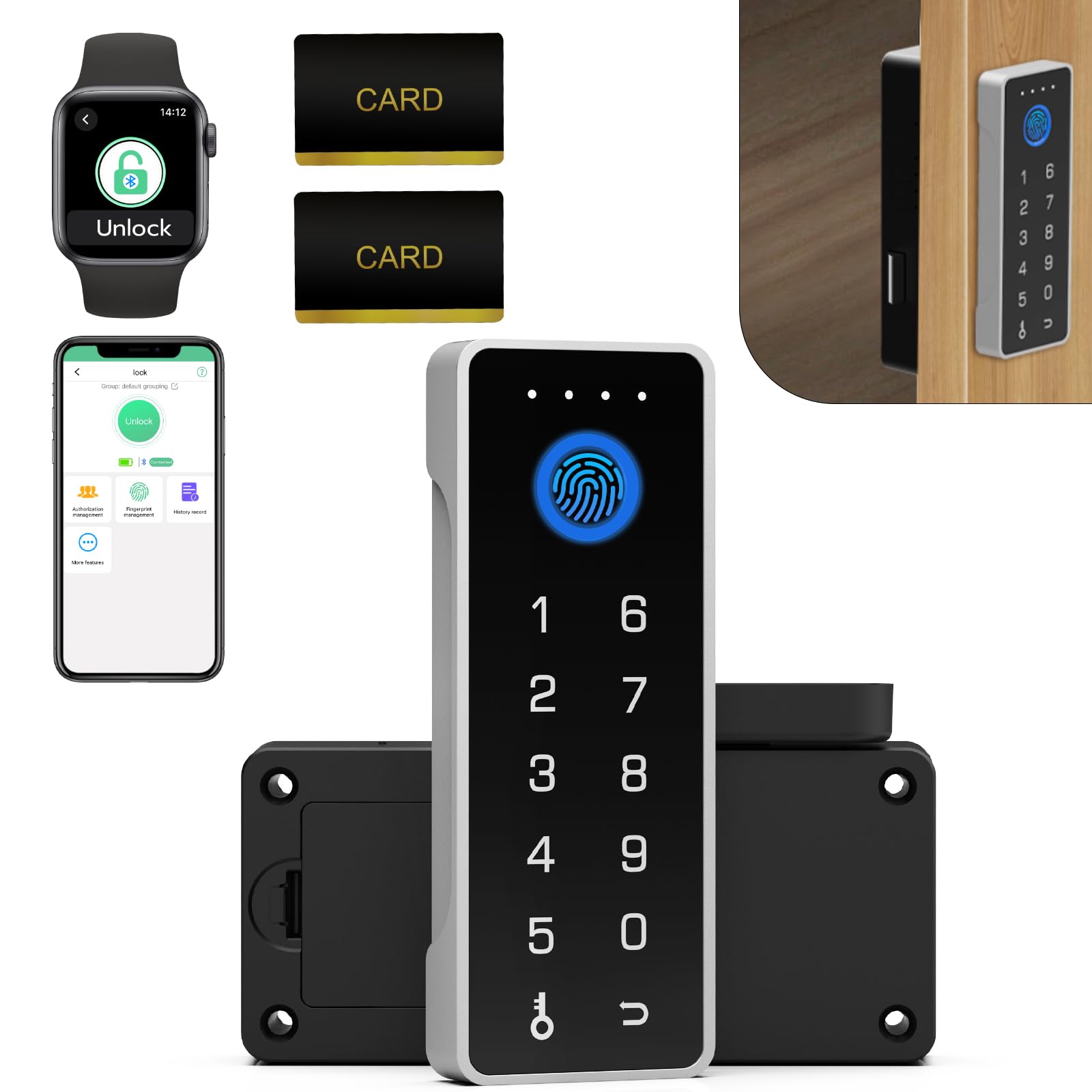 Smart Cabinet Lock with Fingerprint and Password eLinkSmart RFID NFC ...