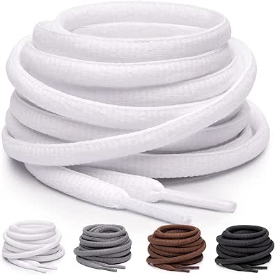 Amazon.com: Miscly 3 Pairs Oval Athletic Shoelaces 1/4″ Thick (45″, White) : Clothing, Shoes ...