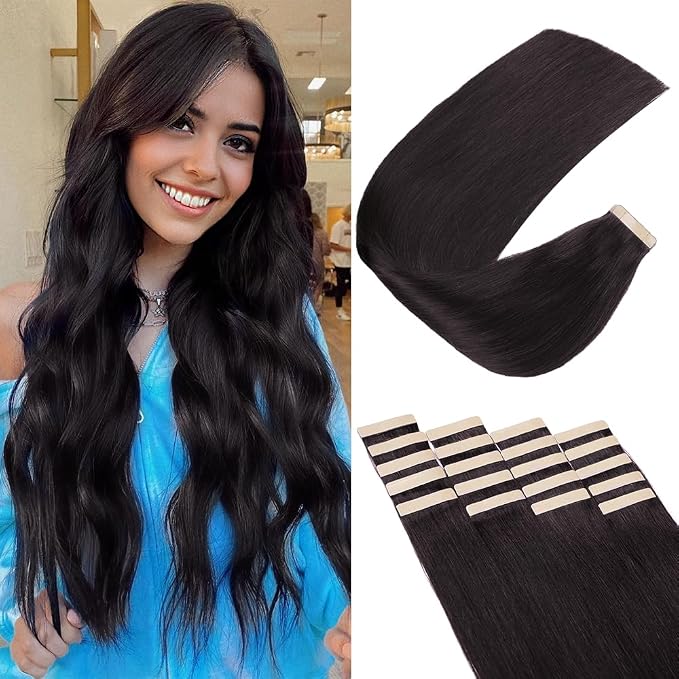 Amazon.com : Tape in Hair Extensions Human Hair, Hair Extensions 18 ...