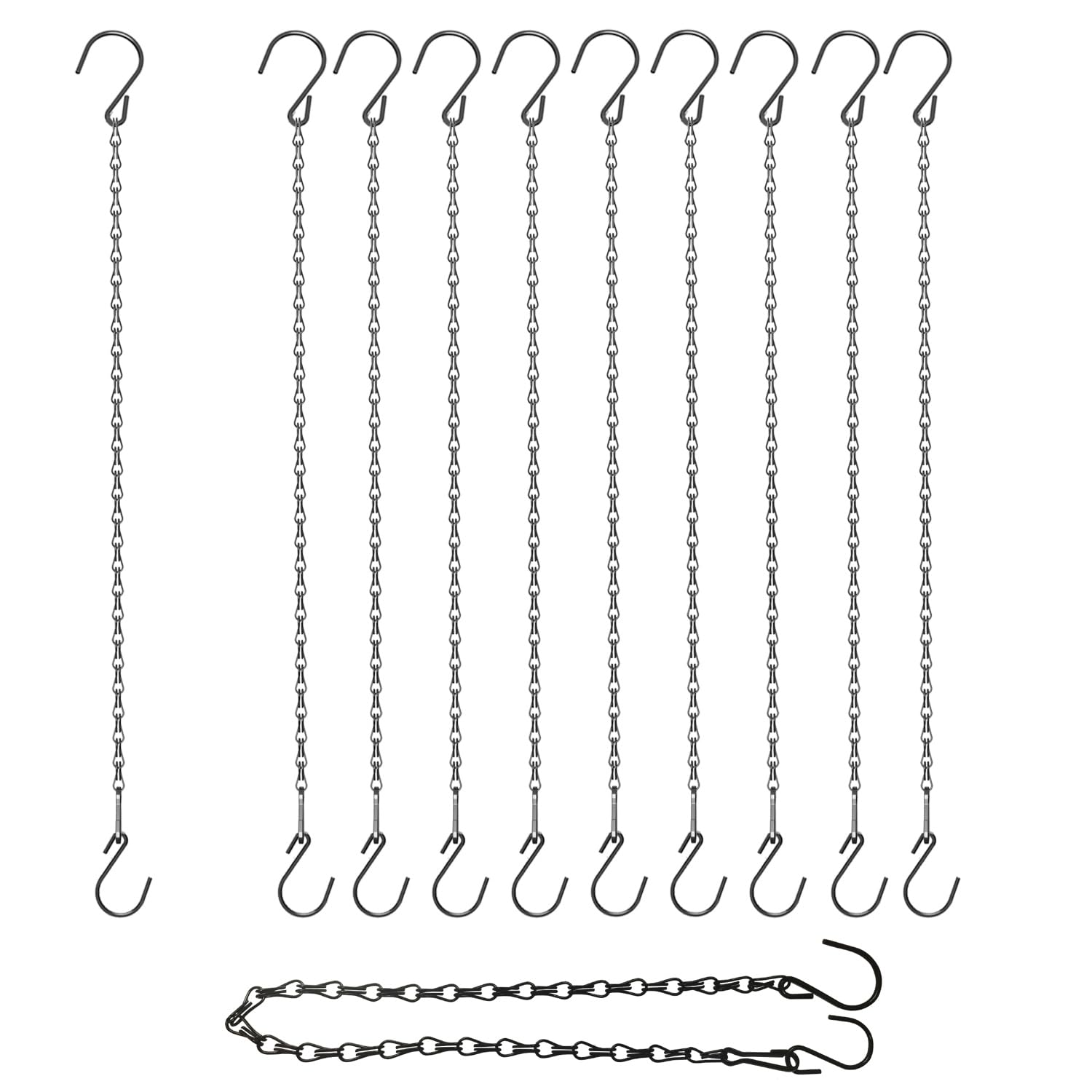 Amazon.com: HEDGBOBO Hanging Chains with S Hooks, 10 Pack 21 Inch Black ...