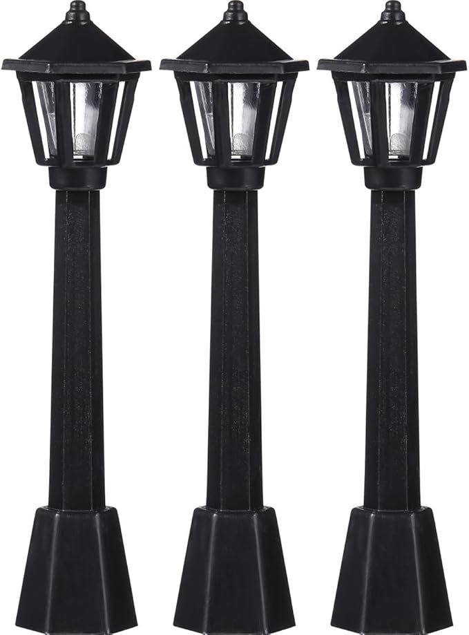 Amazon.com: SEWACC 3pcs Mini Street Light Models Miniature Street Lamp ...